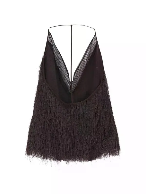 ALYSI Fringed V-neck Top
