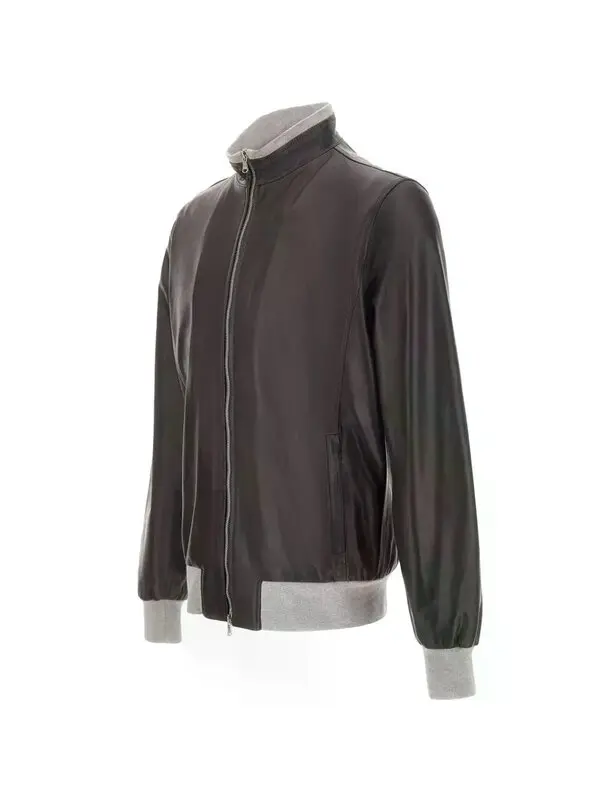 BARBA NAPOLI Leather Zip Jacket