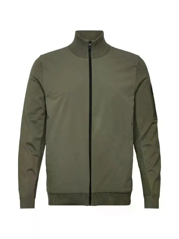 BOSS Ribbed Zip Jacket - Green