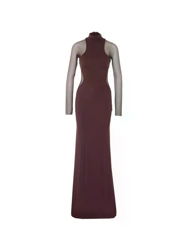Elisabetta Franchi High-neck Dress With Transparent Sleeves