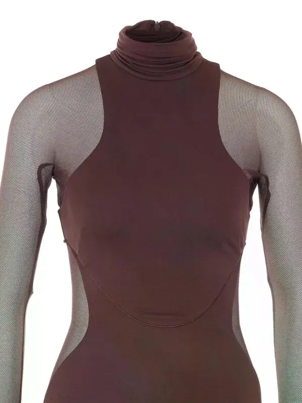 Elisabetta Franchi High-neck Dress With Transparent Sleeves