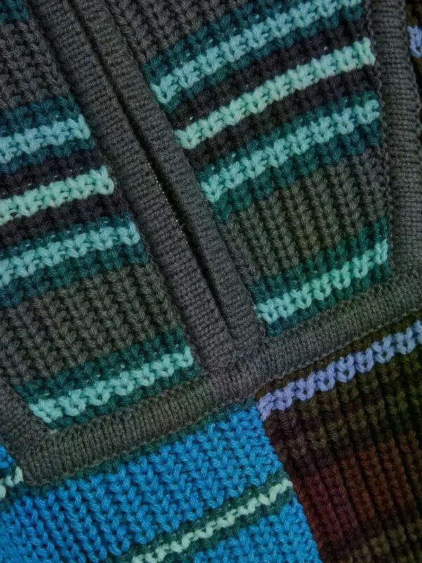 Staud Hampton Striped Zip Knitwear
