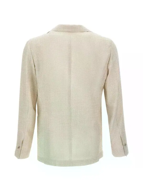 BARBA NAPOLI Easy J Mono Houndstooth Buttoned Blazer - Neutrals