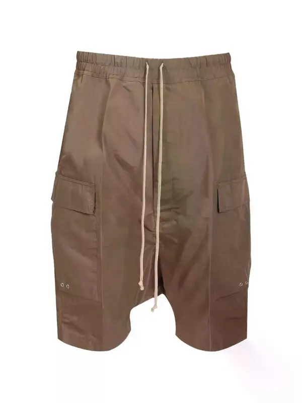 Rick Owens Cargo Shorts With Drawstring Detail - Brown