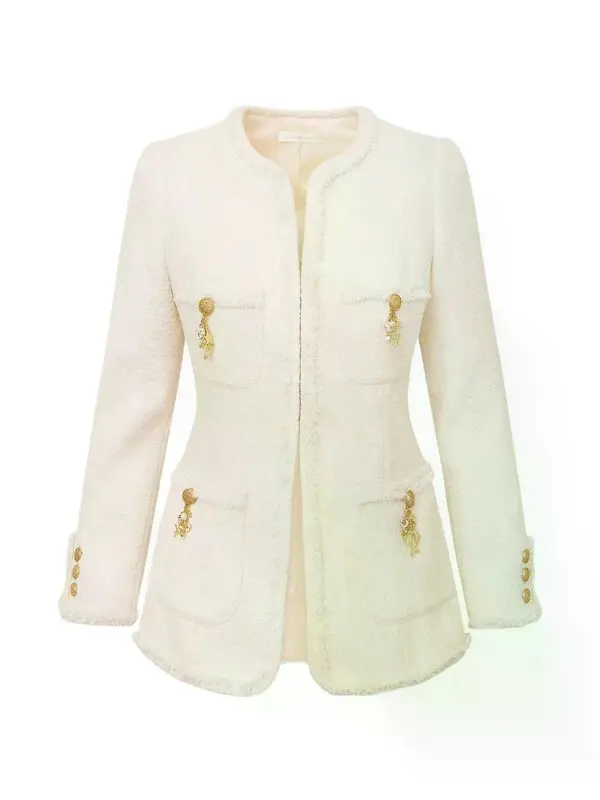 LoveShackFancy Embellished Fringed Jacket