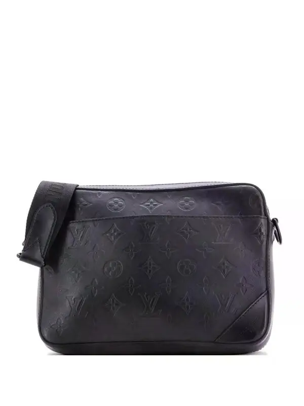 LOUIS VUITTON Duo Messenger Bag Monogram Shadow Leather - Black