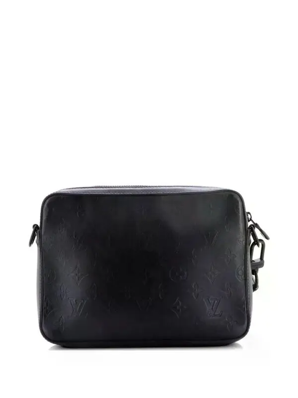 LOUIS VUITTON Duo Messenger Bag Monogram Shadow Leather - Black