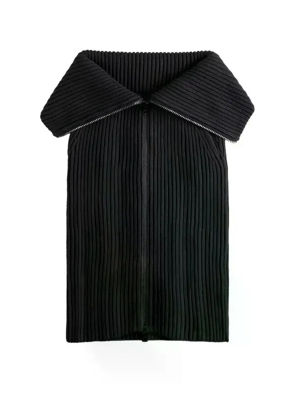 TOD'S Ribbed Knit Zip Skirt
