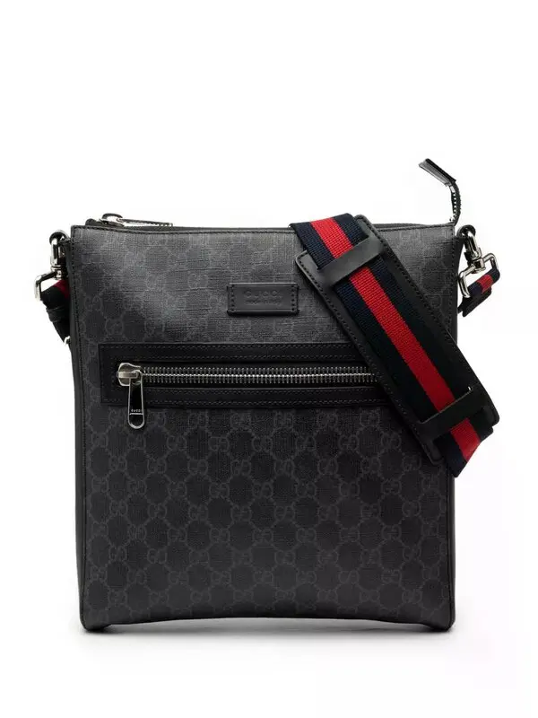 Gucci Gg Supreme Web Messenger Bag - Black