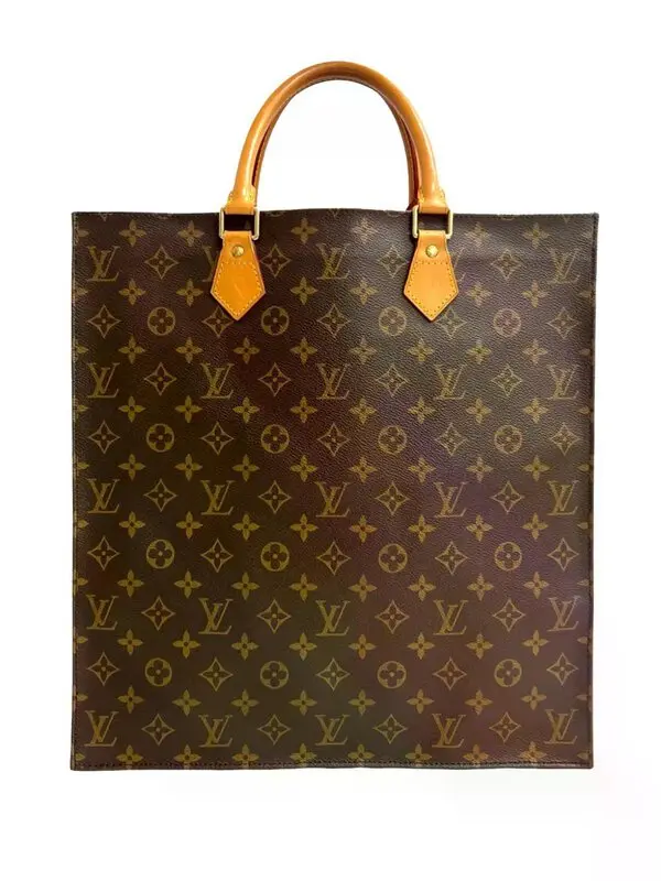 LOUIS VUITTON 2001 Monogram Sac Plat Tote - Brown