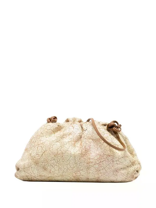 Bottega Veneta 2012-2025 Crackled Calfskin The Mini Pouch Crossbody Bag - Brown