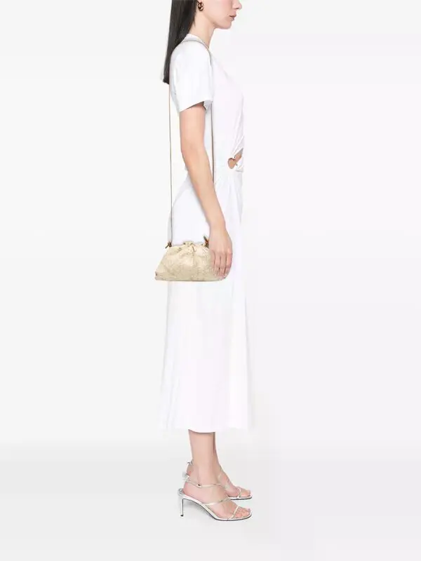 Bottega Veneta 2012-2025 Crackled Calfskin The Mini Pouch Crossbody Bag - Brown