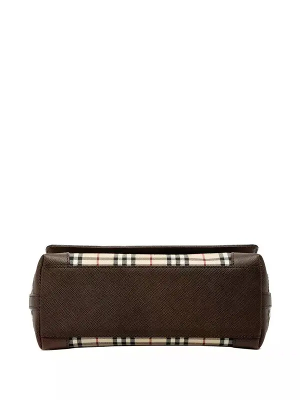 Burberry House Check Canvas Flap Crossbody Bag - Brown