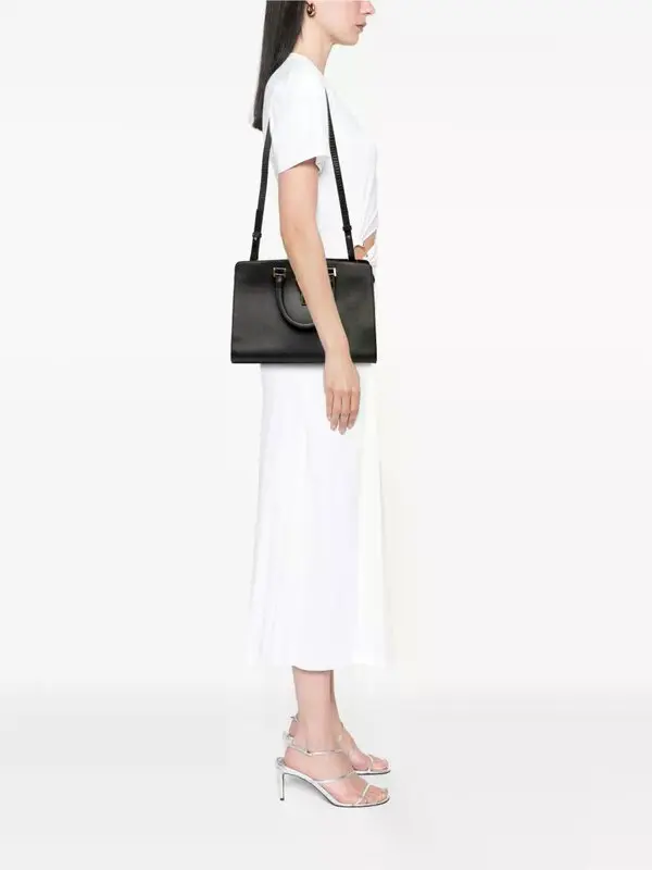 Saint Laurent Small Textured Leather Cabas Chyc Satchel - Black