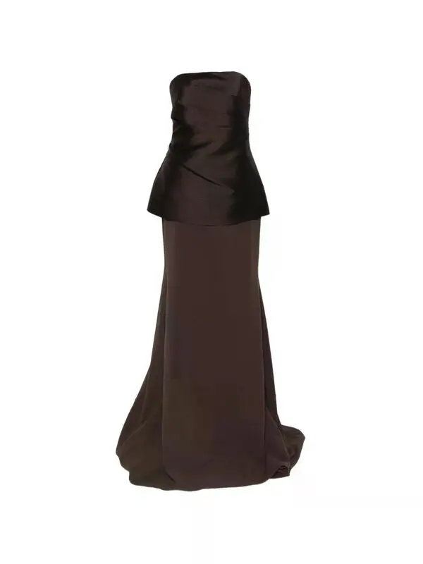 Solace London Alia Strapless Maxi Dress - Brown