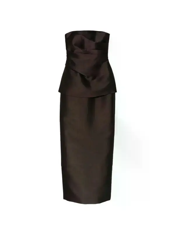 Solace London Lucille Strapless Peplum Maxi Dress