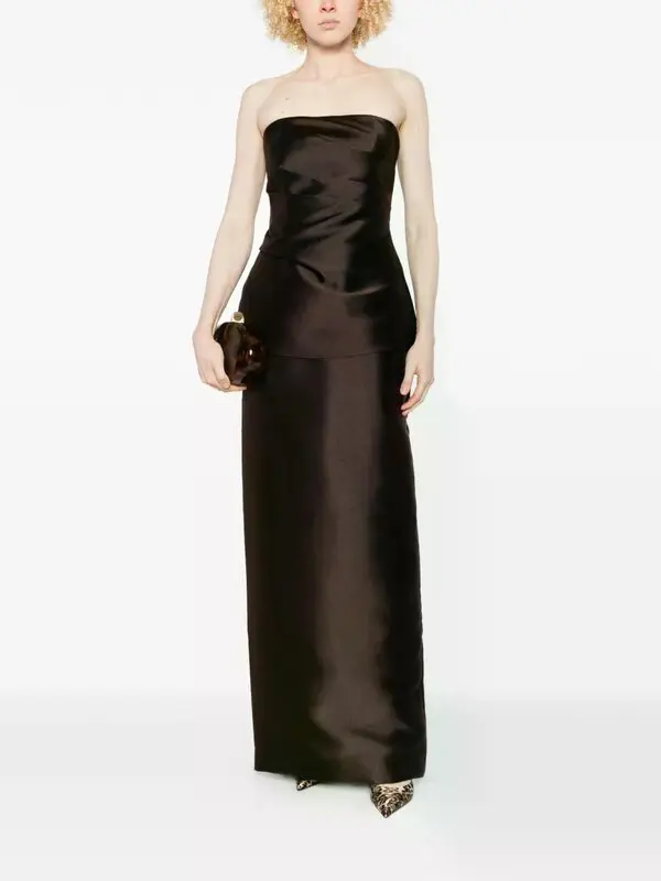 Solace London Lucille Strapless Peplum Maxi Dress
