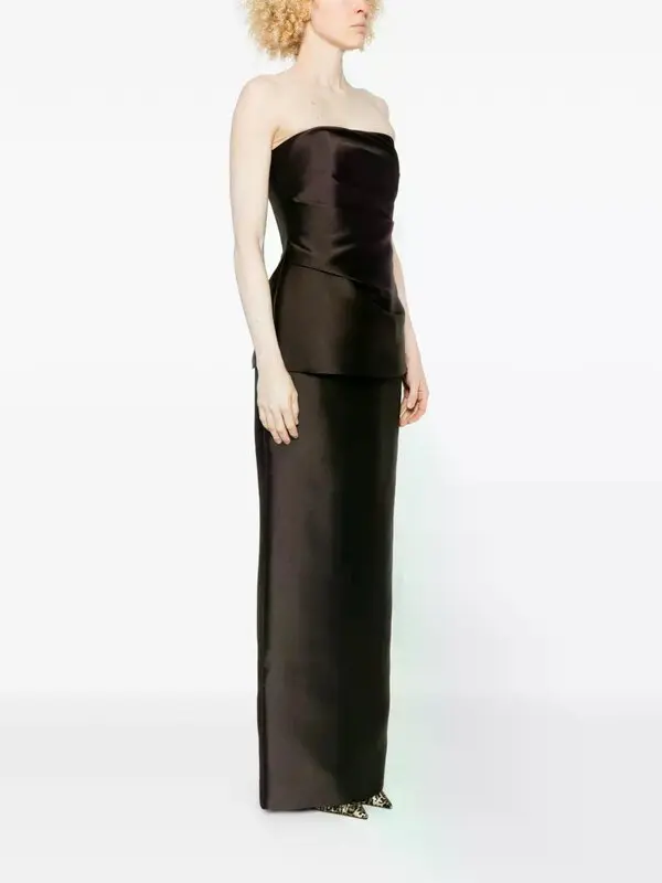 Solace London Lucille Strapless Peplum Maxi Dress