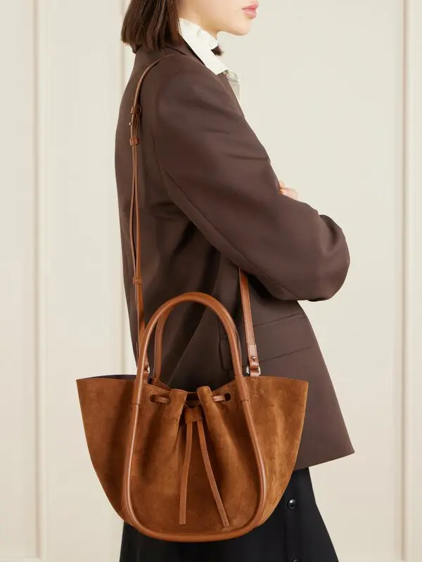 Proenza Schouler Small Leather-trimmed Ruched Suede Tote