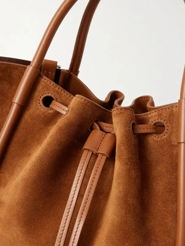 Proenza Schouler Small Leather-trimmed Ruched Suede Tote
