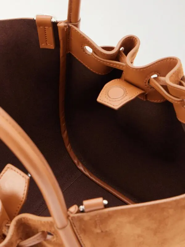 Proenza Schouler Small Leather-trimmed Ruched Suede Tote