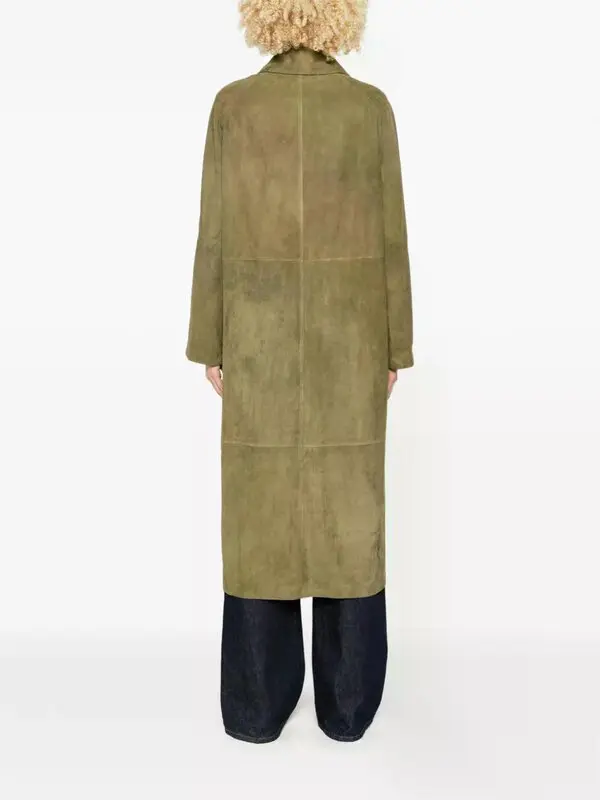 ARMA Judy Button Suede Coat - Green
