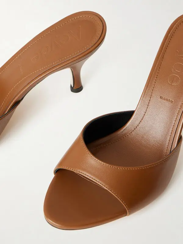 AeydĒ Samia Leather Mules - Brown