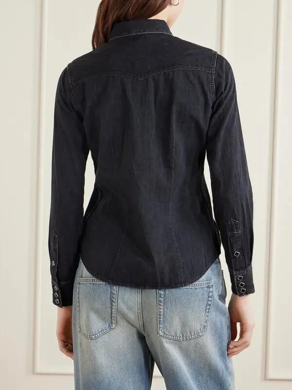 Ralph Lauren Embroidered Cotton Chambray Western Shirt