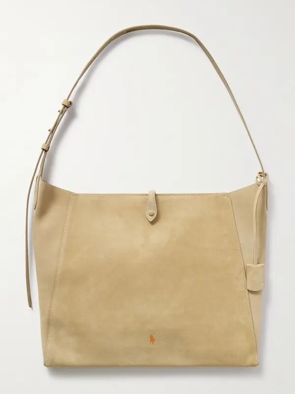 Polo Ralph Lauren Debossed Suede Shoulder Bag