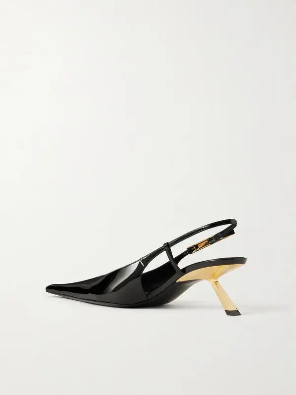 Saint Laurent Lee Patent-leather Slingback Pumps