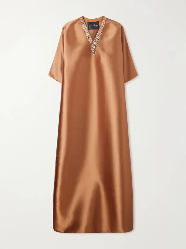 DIMA AYAD Sequin-detailed Mikado Kaftan