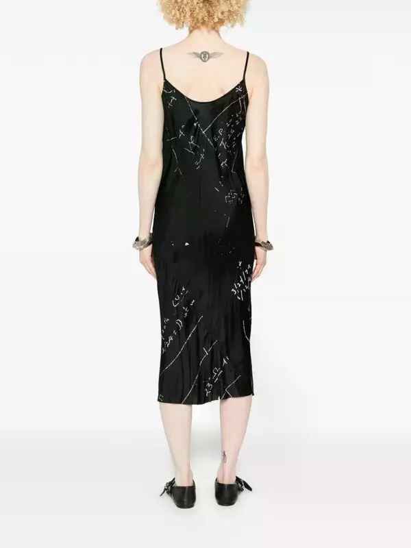 Rick Owens Printed Slip Midi Dress