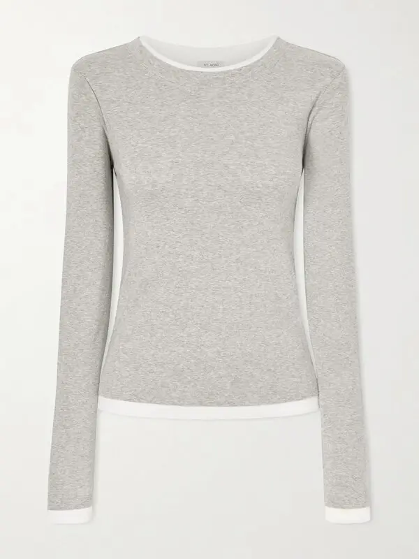 ST. AGNI Layered Organic Cotton-jersey T-shirt