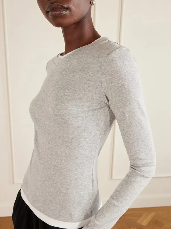 ST. AGNI Layered Organic Cotton-jersey T-shirt