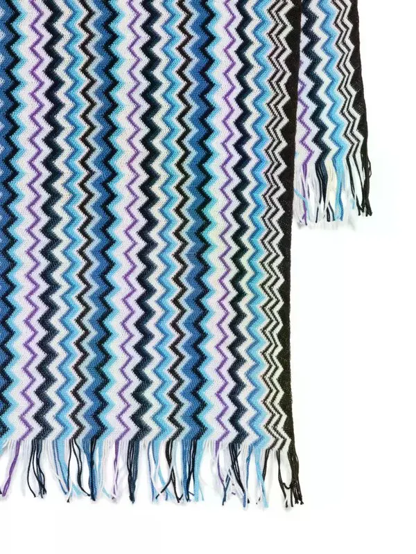 Missoni Zigzag-pattern Scarf - Blue