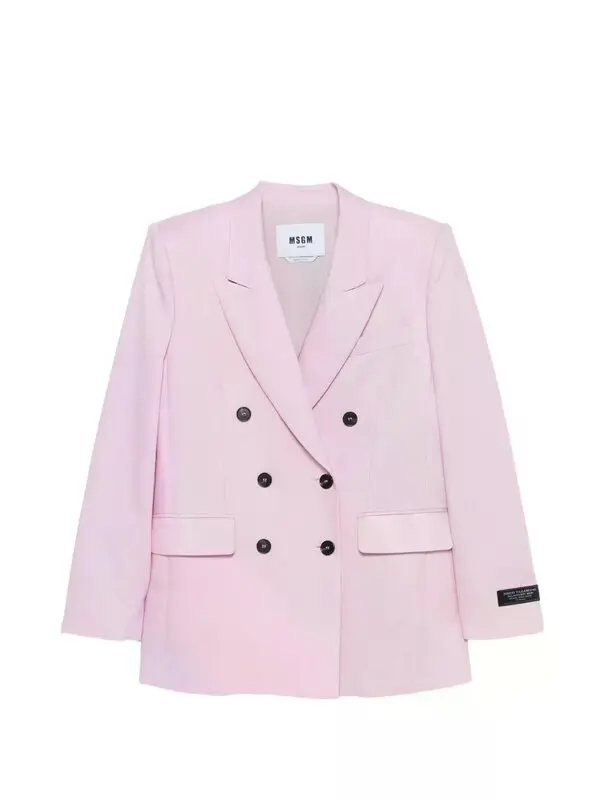 MSGM Double-breasted Notched Lapel Jacket - Pink