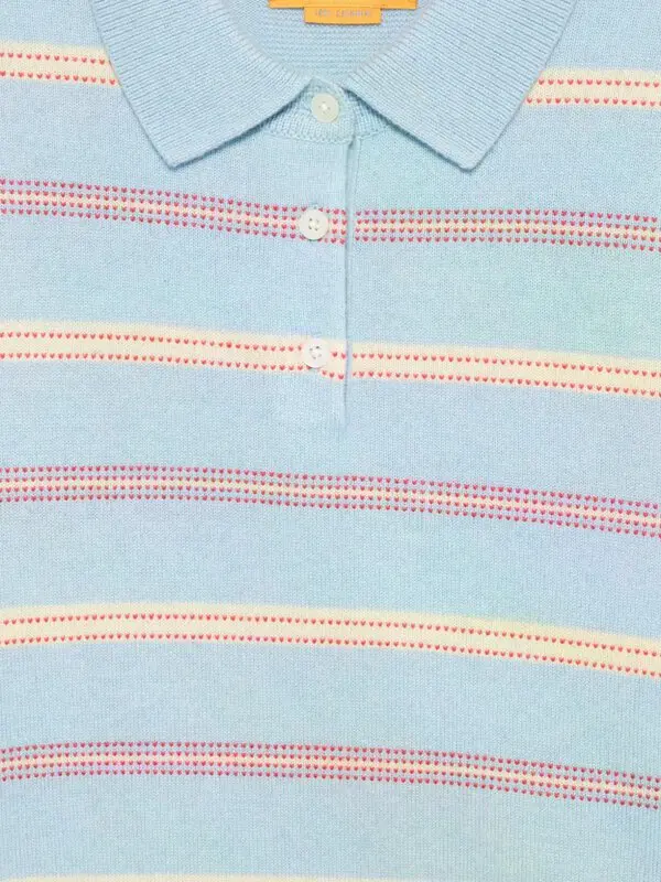 Guest In Residence Collegiate Striped Polo Top