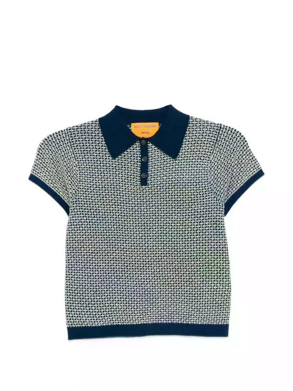 Guest In Residence Pique Buttoned Short-sleeve Polo Shirt - Blue