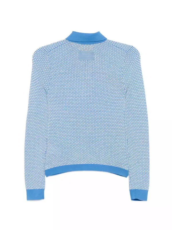 Guest In Residence Piquet Long Sleeve Patterned Polo Shirt