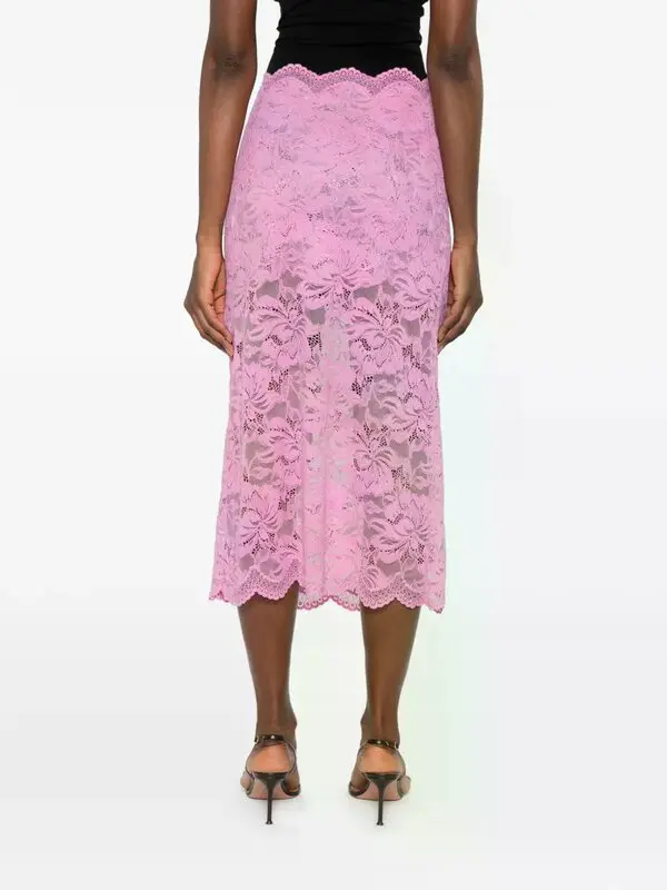 Rabanne Lace Pencil Midi Skirt