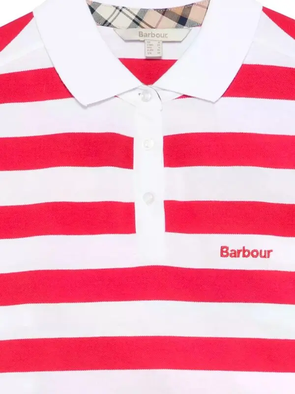Barbour Striped Polo Top - White