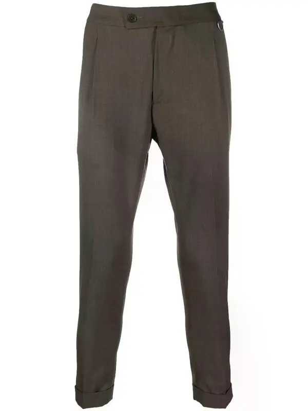 LOW BRAND Straight-leg Wool-blend Trousers - Brown