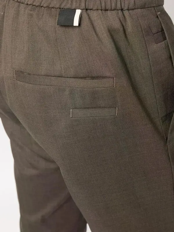 LOW BRAND Straight-leg Wool-blend Trousers - Brown