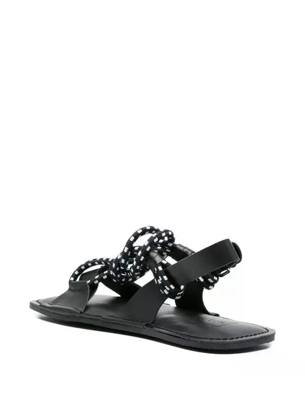 Plan C Braided Yarn Sandals - Black