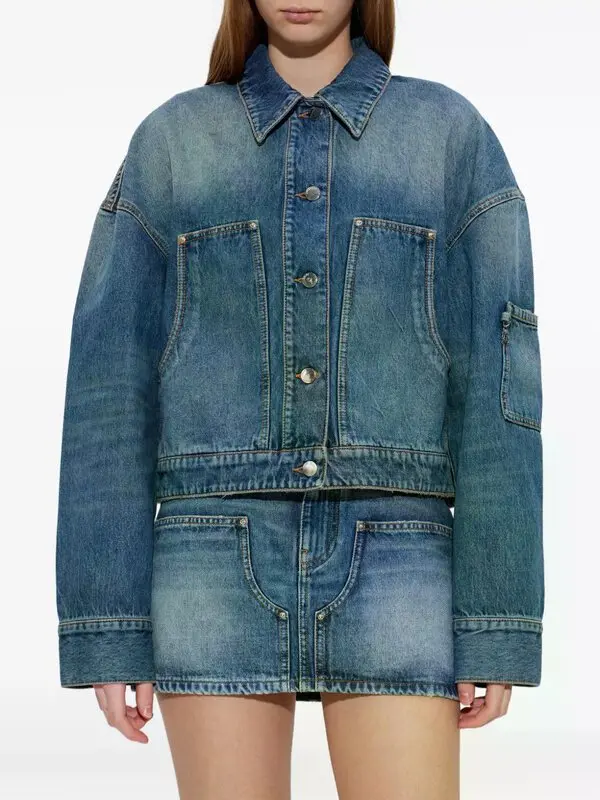 Amiri Denim Work Jacket With Riveted Pockets