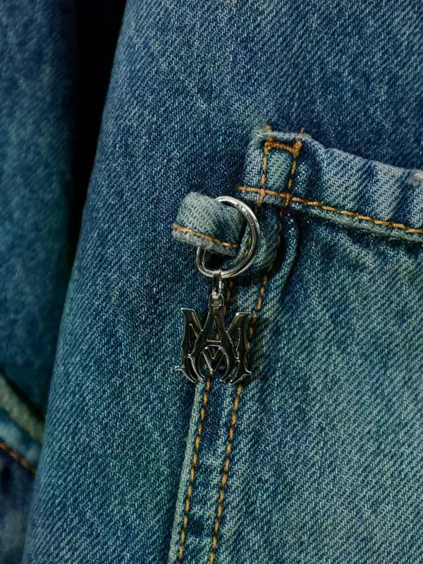 Amiri Denim Work Jacket With Riveted Pockets