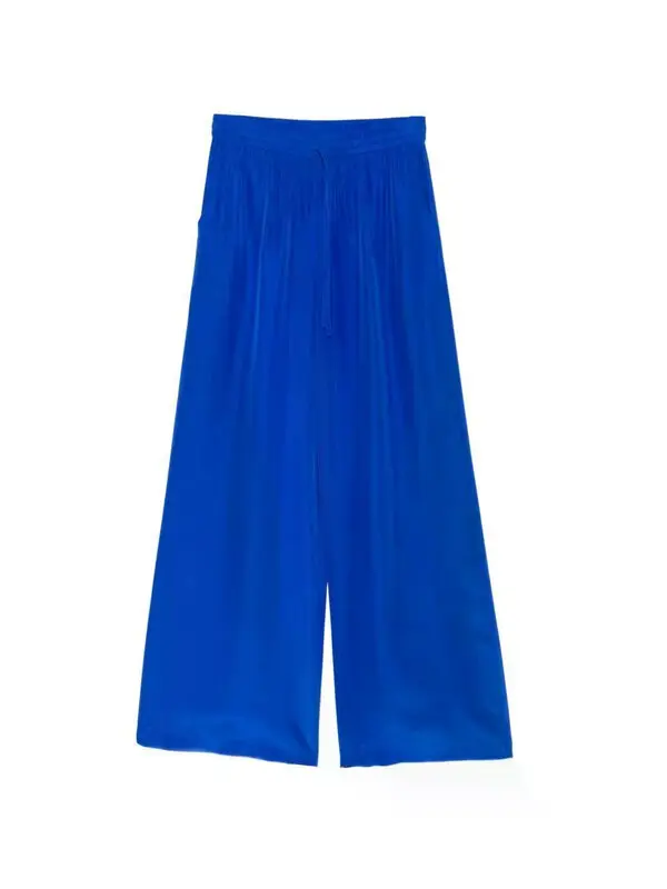 P.a.r.o.s.h Saxon Drawstring Palazzo Pants - Blue