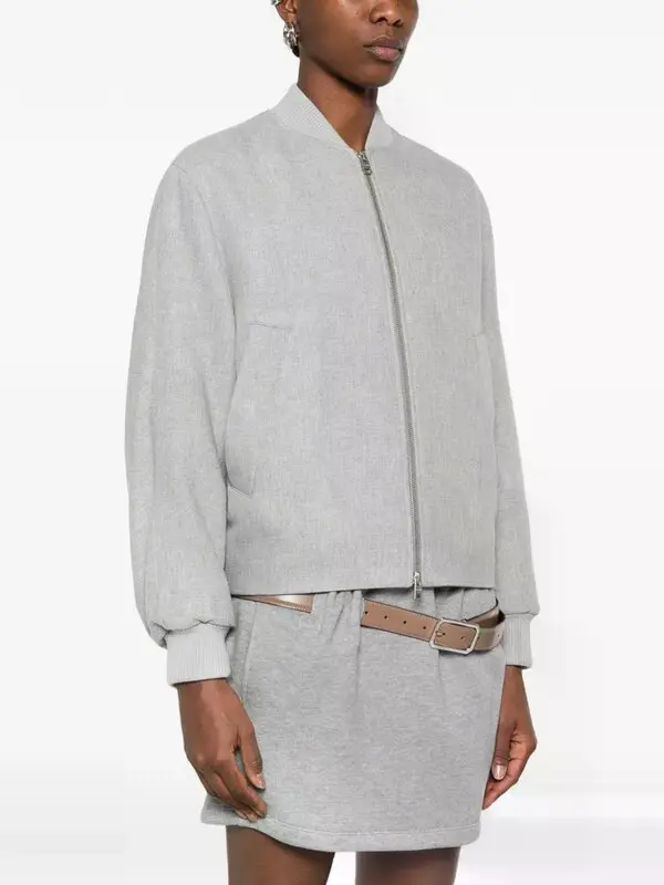 Closed Zip-up Bomber Jacket