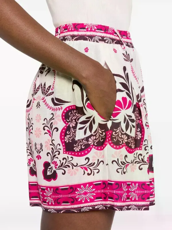 TWINSET Foulard-inspired Floral Print Shorts