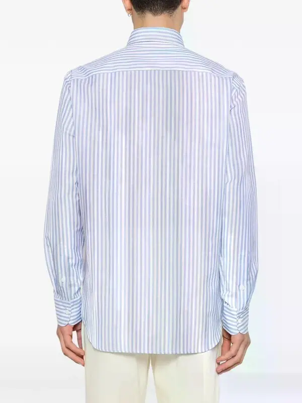 Brioni Hidden Bd Striped Buttoned Shirt